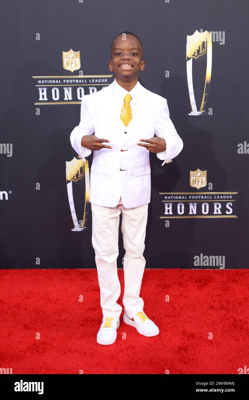 Las Vegas, États-Unis. 08th Feb, 2024. Jeremiah Fennell arrive sur le ...