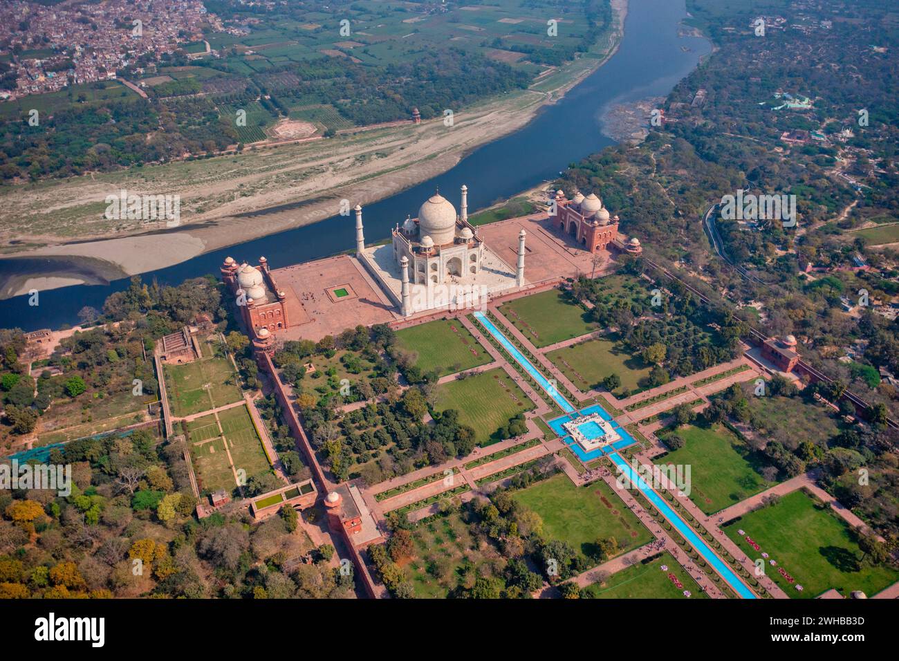 Taj mahal agra aerial view Banque de photographies et d’images à haute résolution - Alamy