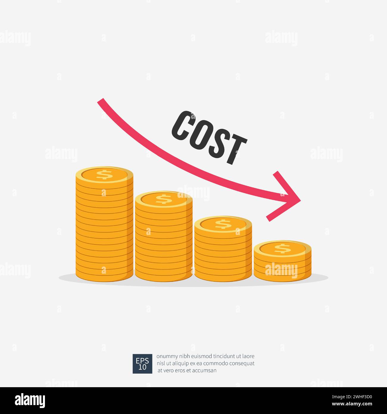 Baisse des couts Banque d'images vectorielles - Alamy