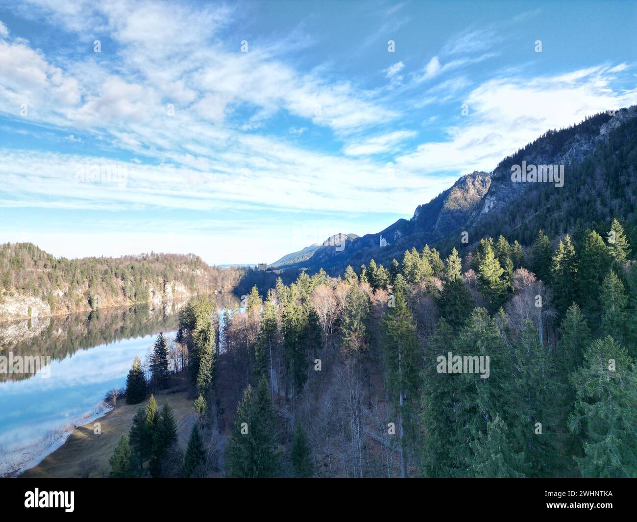 Neuschwanstein castle and lake alpsee Banque de photographies et d ...