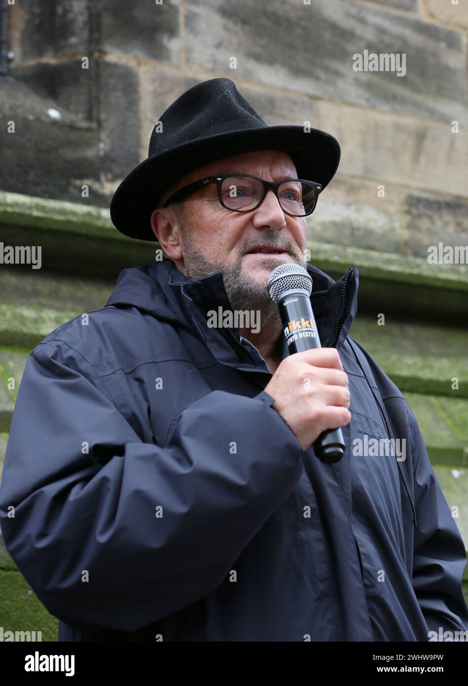 Rochdale, UK.11th février, 2024. George Galloway parle lors d'une ...
