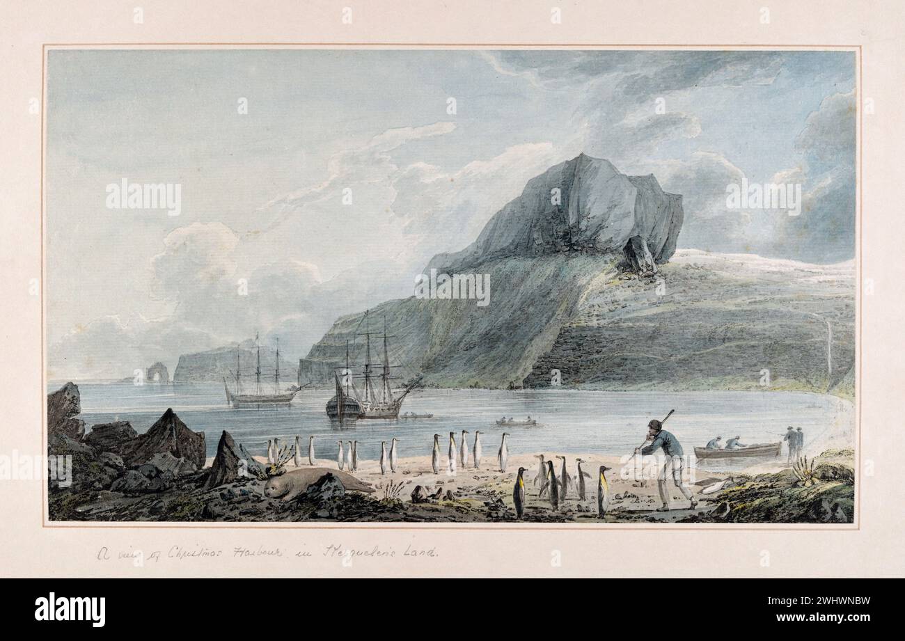 'Une vue du port de Noël dans la Terre de Kerguolen'. Hunter a vu ...