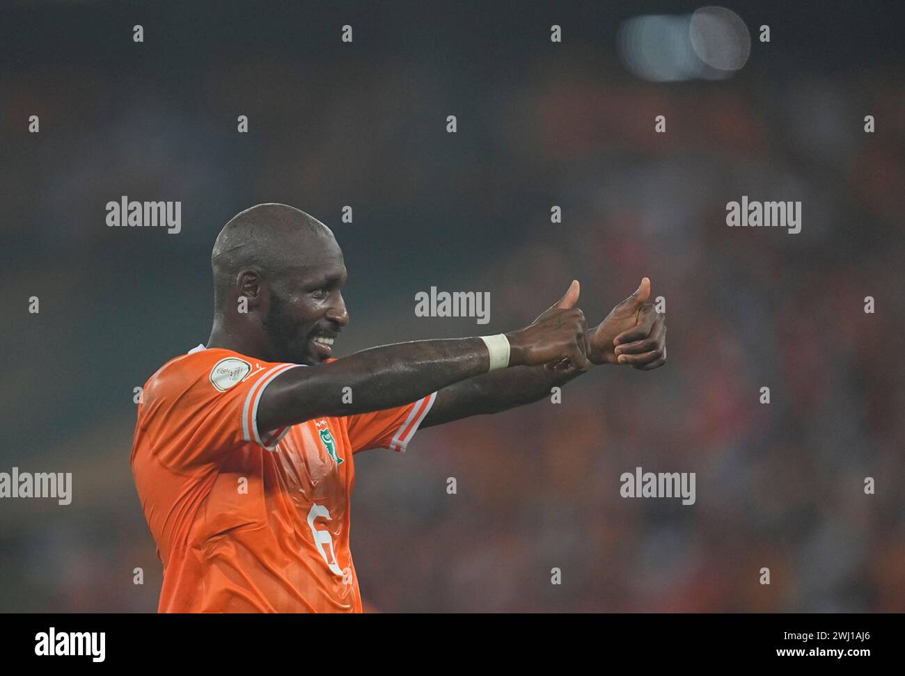 11 février 2024 : Seko Mohamed Fofana (Côte d'Ivoire) fait des gestes ...