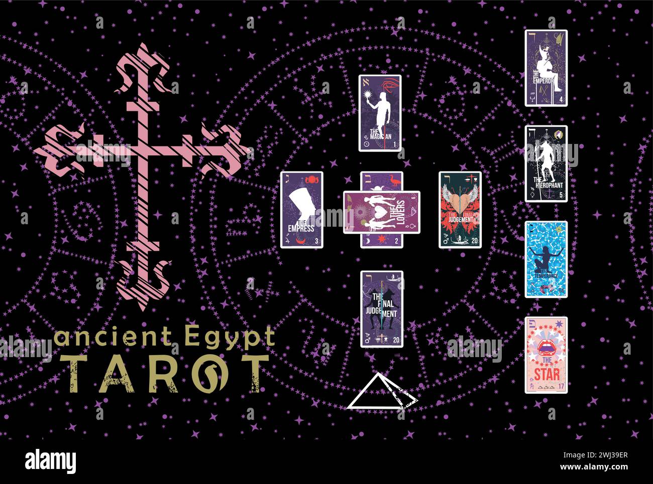 Carte une divination mise en page mise en page Banque d'images ...