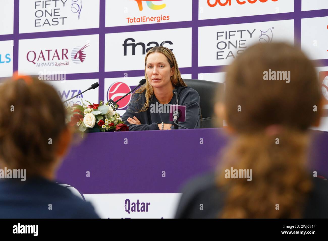 La qualificative américaine Danielle Collins interagit avec les fans ...