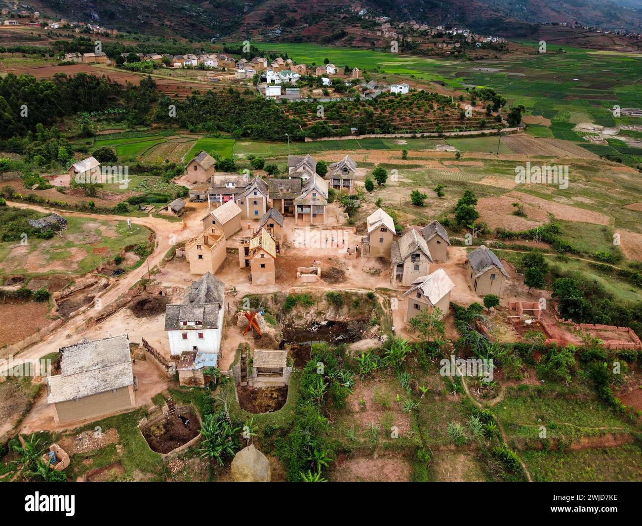 Vue aérienne, village africain traditionnel Banque de photographies et ...