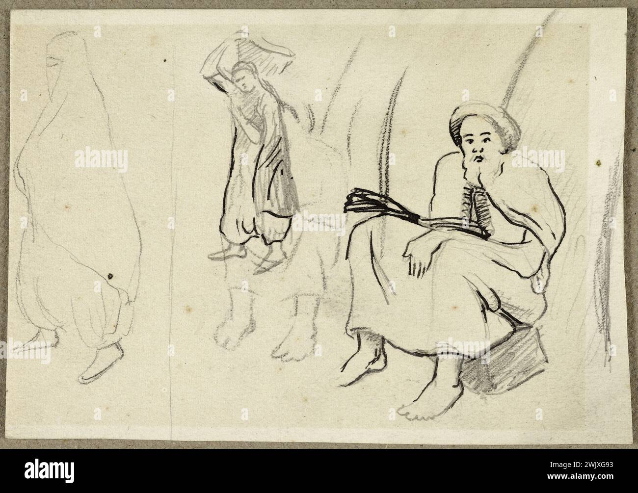 Arthur-Joseph Guéniot (1866-1951) Arabe assis (avec récupération) et ...