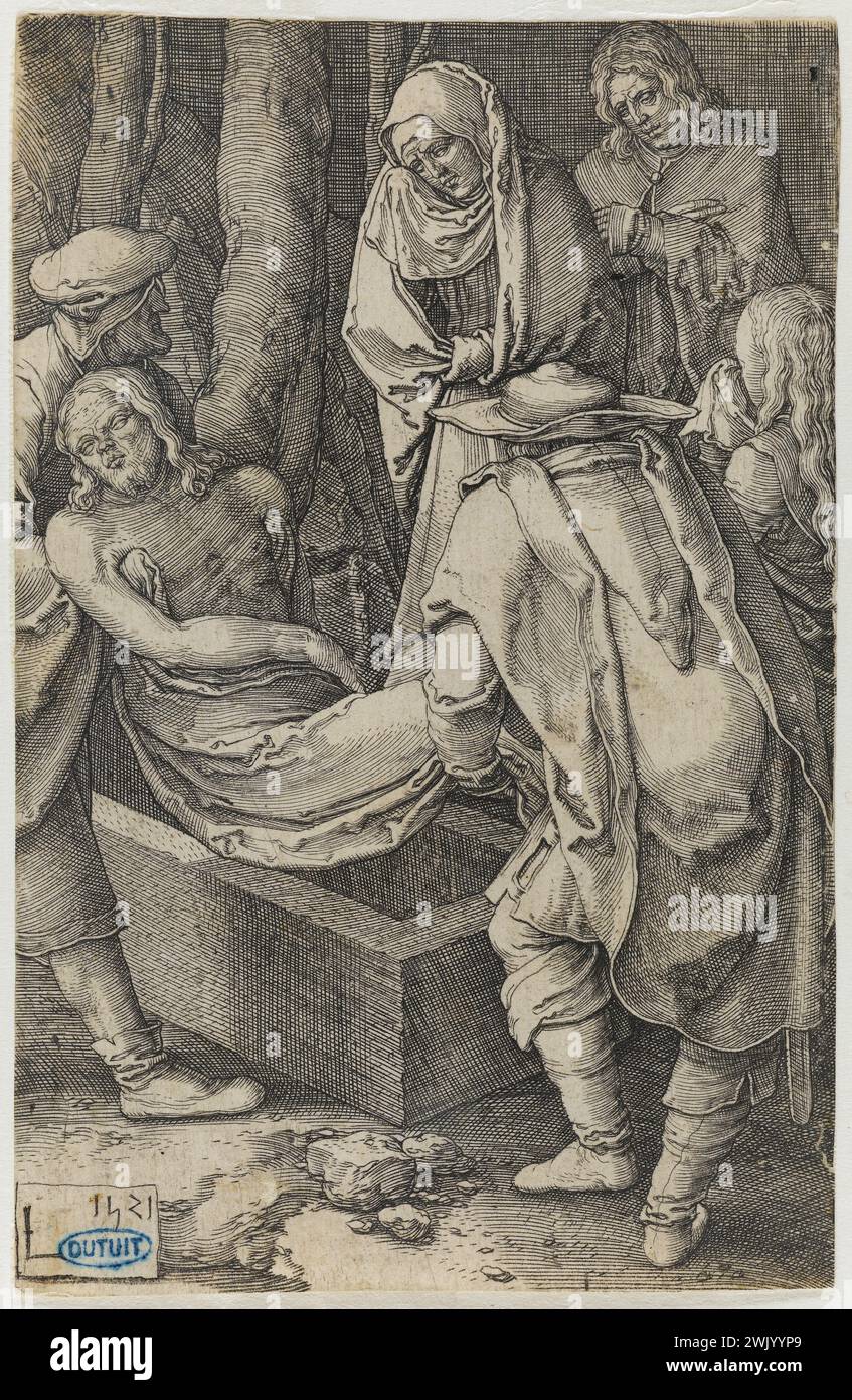 Lucas de Leyde (1494-1533) 'Passion' : 14 assiettes - 12. 'Le tombeau ...