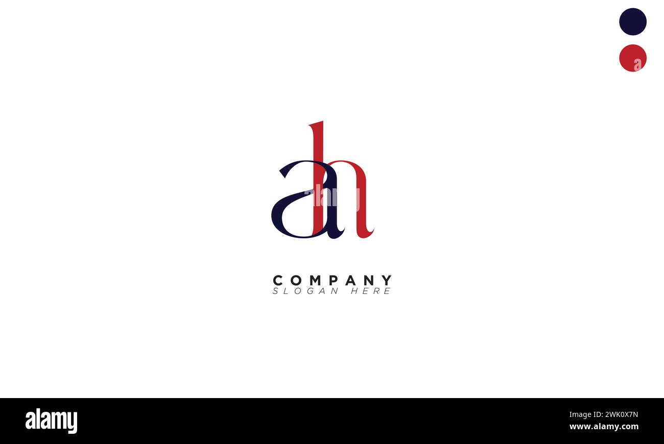 Création de logo et de symbole avec alphabet ah et lettres Banque d ...