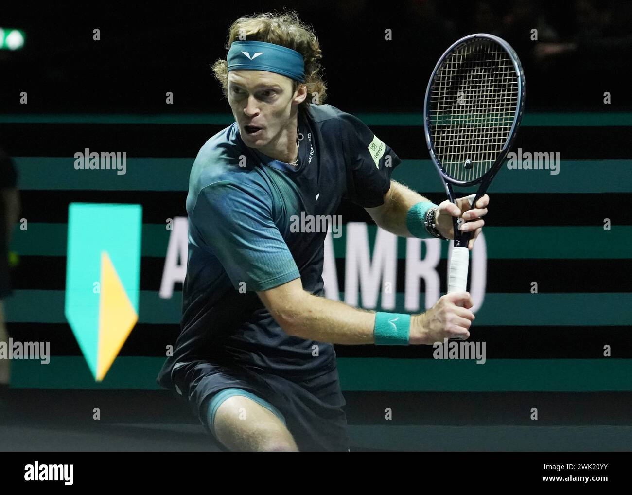 Andrey Rublev, de Russie, contre Alex de Minaur, d’Australie, quart de finale lors de l’ABN Amro ...