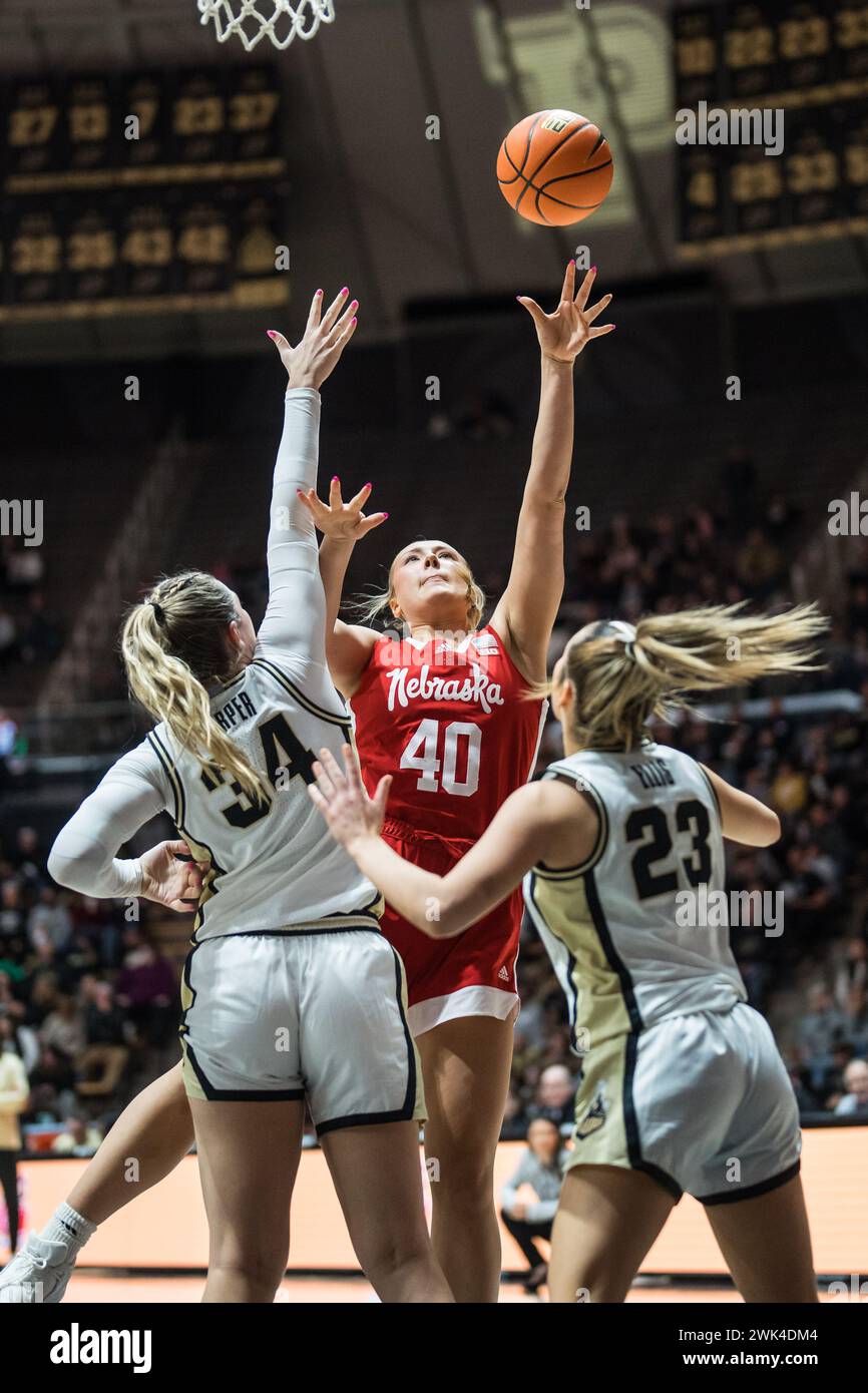 West Lafayette, Indiana, États-Unis. 17 février 2024. Nebraska ...