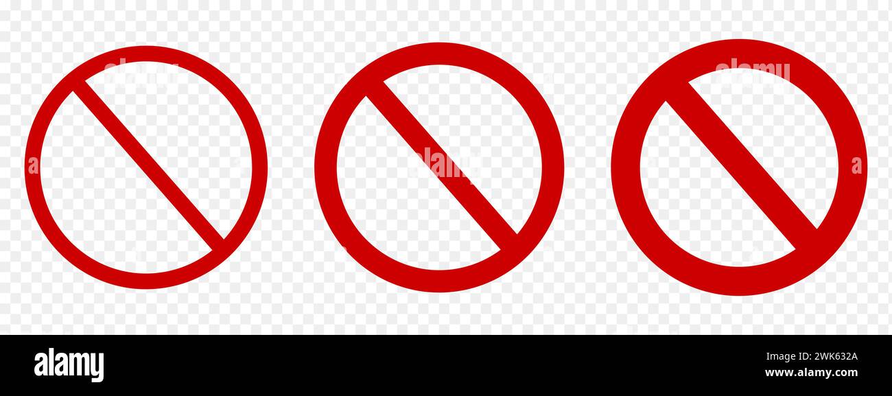 Ensemble de panneaux rouges interdits. Aucune icône d'entrée ...