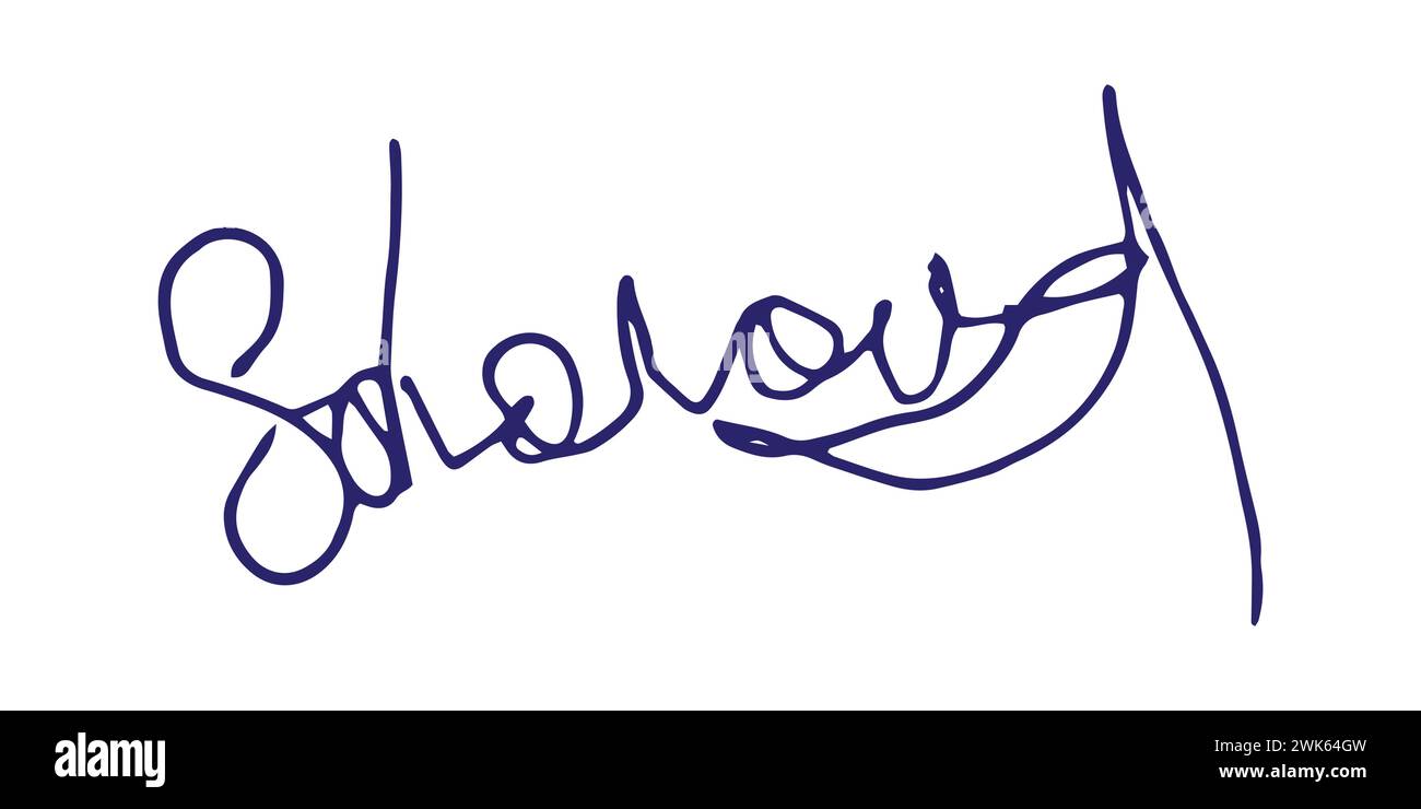 Faux autographe signature dessiné à la main. Signature manuscrite ...