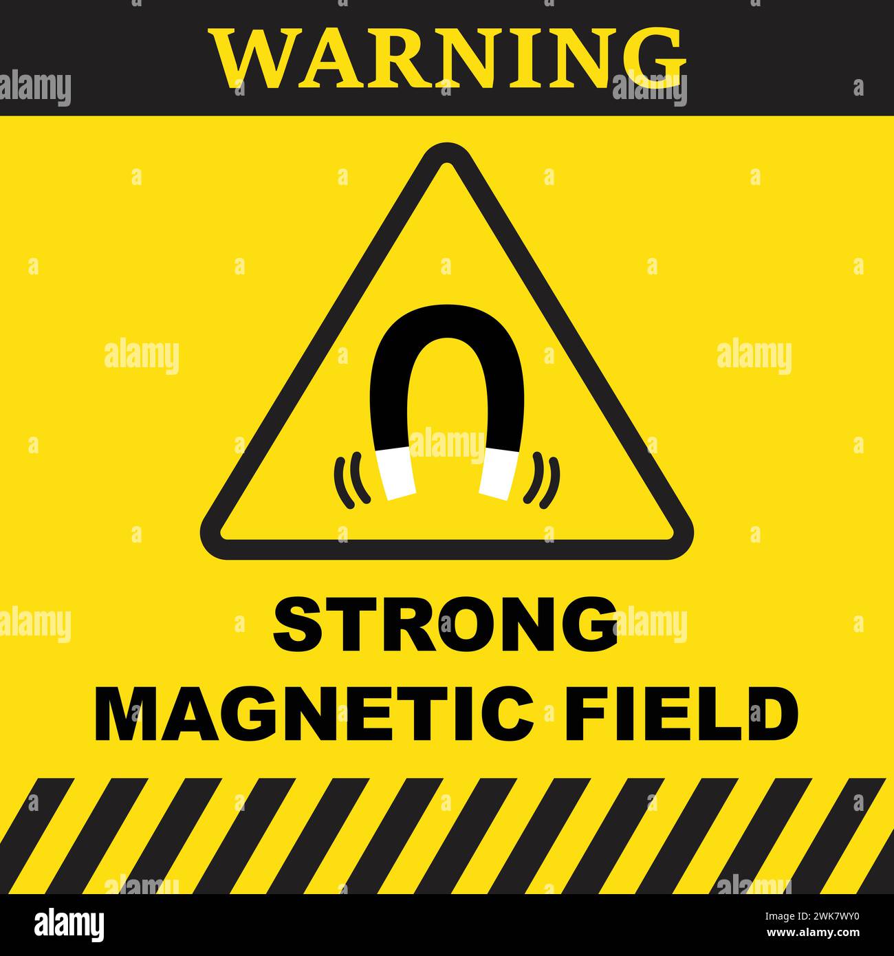 Magnetic field warning sign Banque d'images vectorielles - Alamy