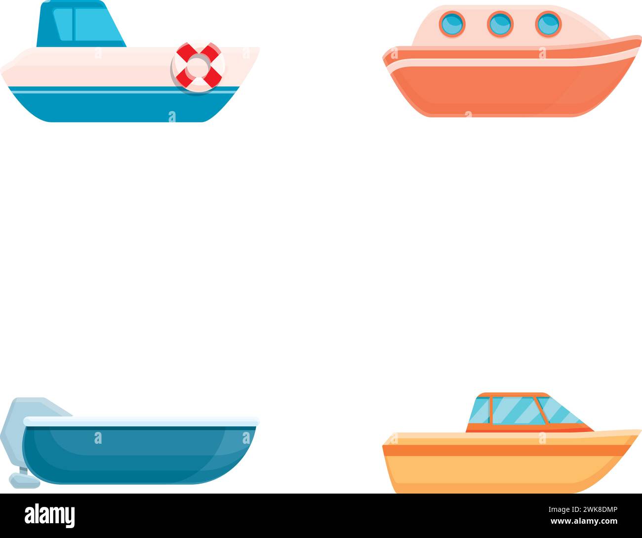 Les icônes de bateau définissent le vecteur de dessin animé. Type ... Les icônes de bateau définissent le vecteur de dessin animé. Type ...