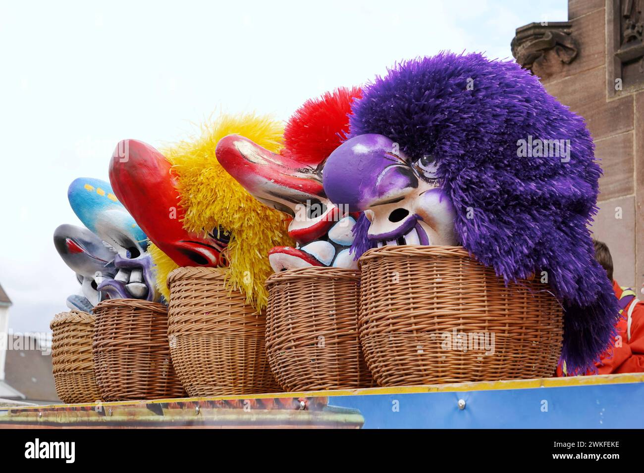 Anton Geisser 19.02.2024 Basler Fasnacht. Bild : Waggis-Larven Masken ...