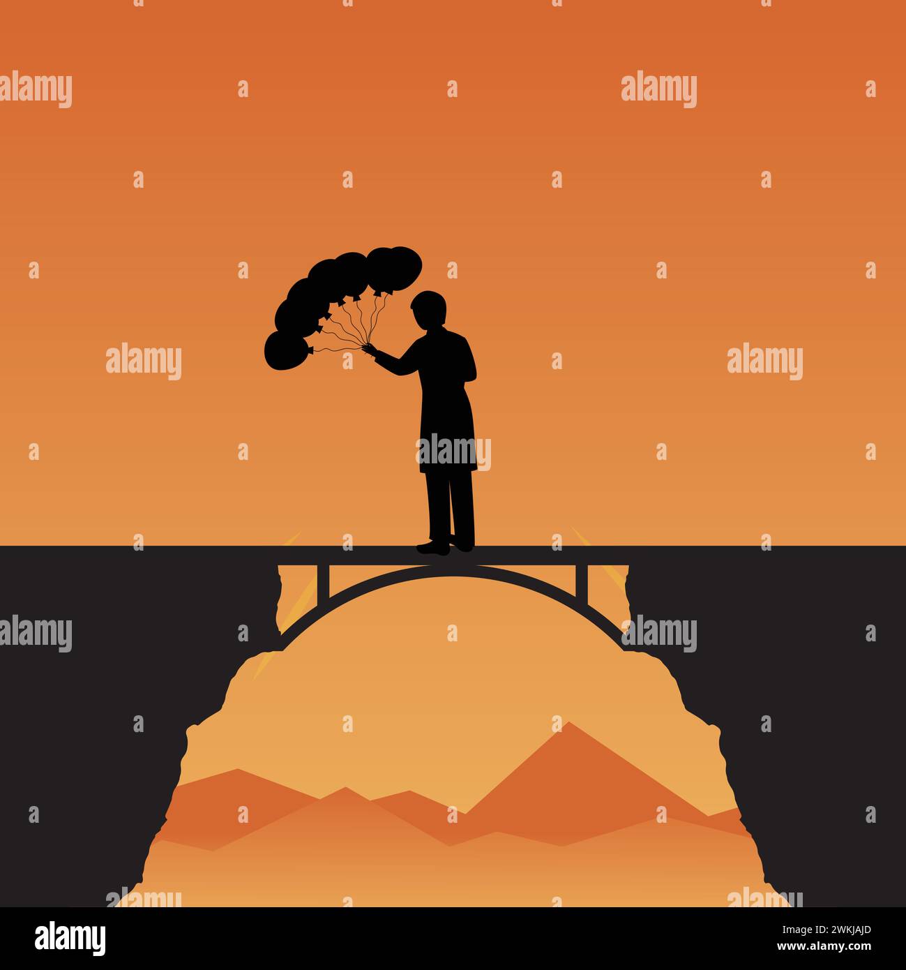 Personne par pont Banque d'images vectorielles - Alamy