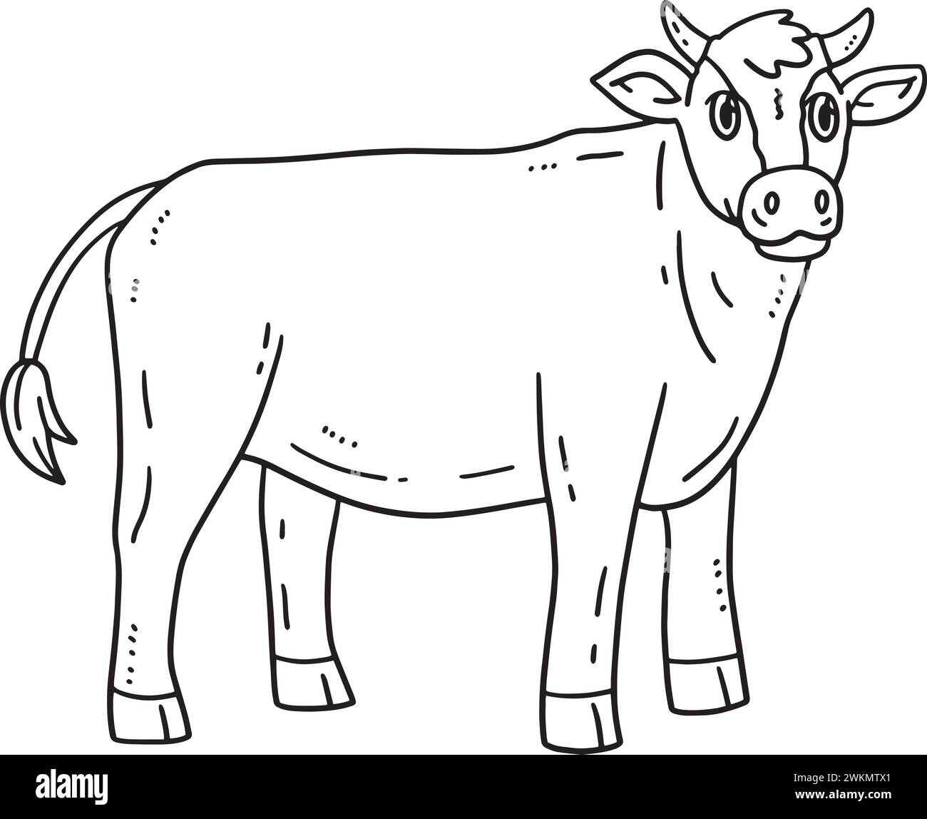 Page de coloriage isolé du bétail pour les enfants Image Vectorielle ...