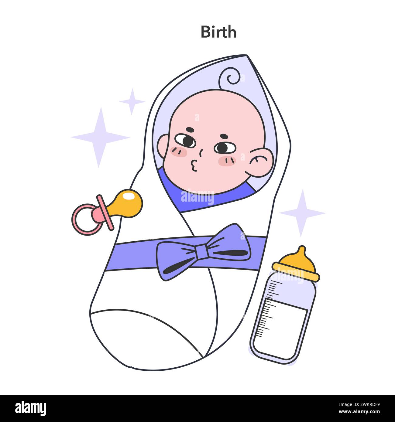 Bébé qui dort dans une couverture Banque d'images vectorielles - Alamy