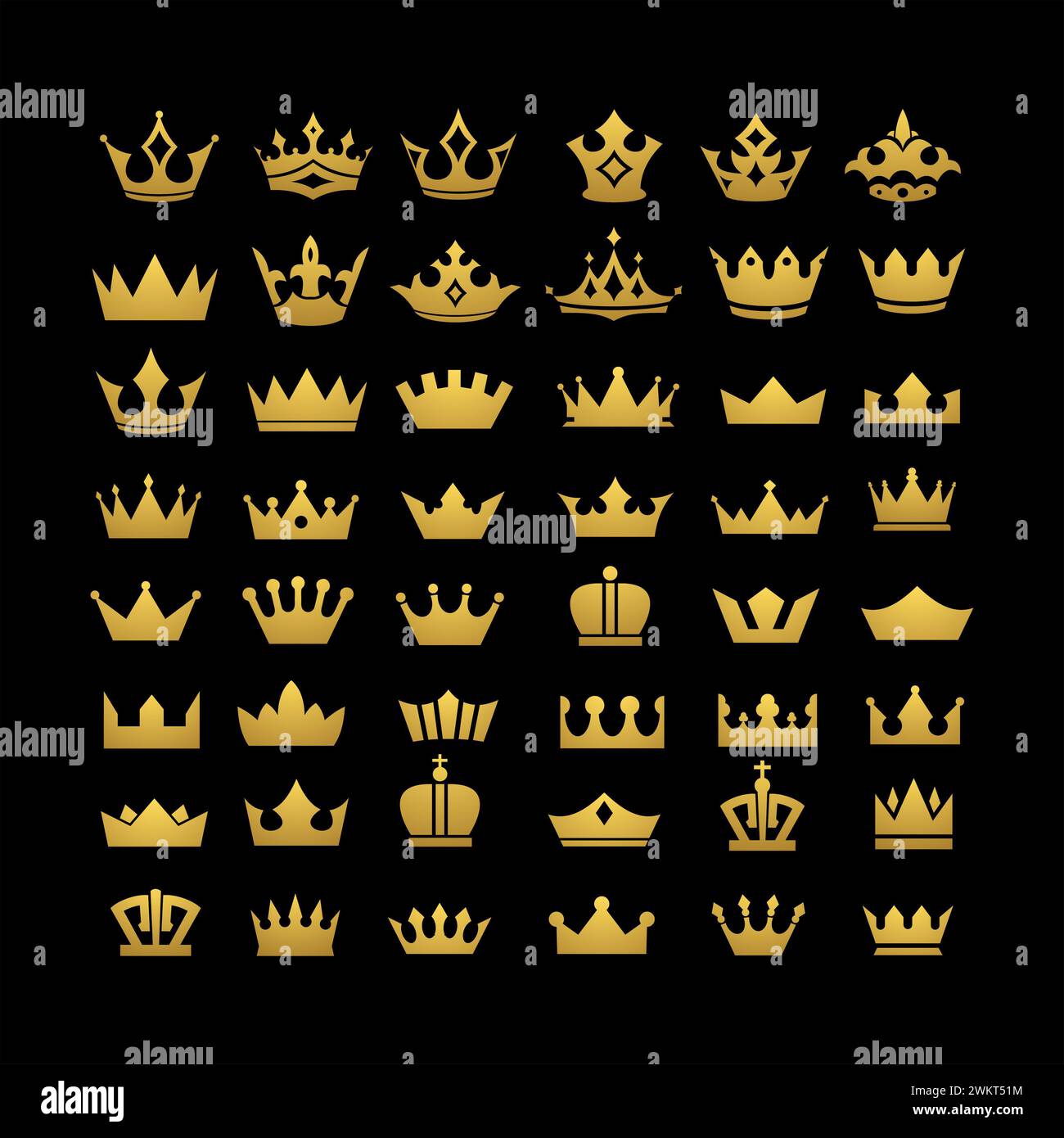 King crown logo template Banque de photographies et d’images à haute ...