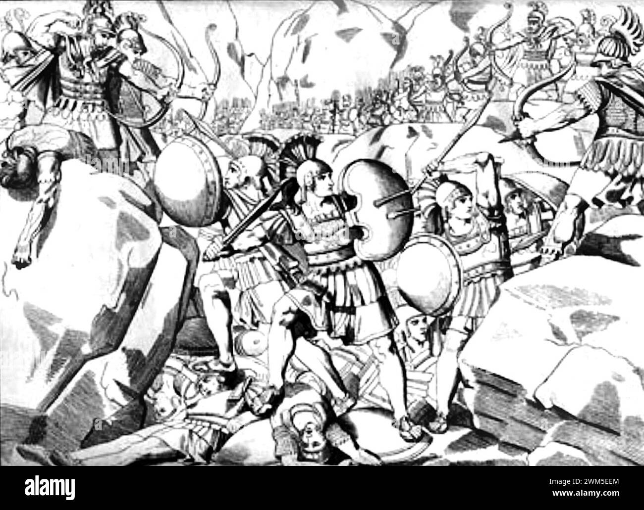 Thermopyles de combat Banque d'images noir et blanc - Alamy