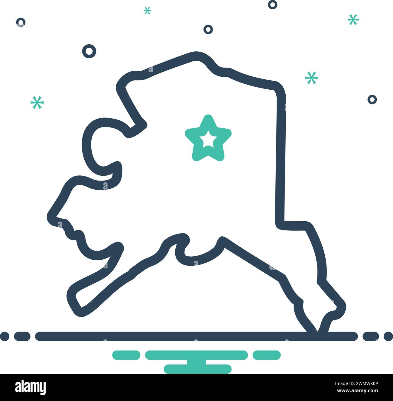 Carte de l’alaska Banque d'images vectorielles - Alamy