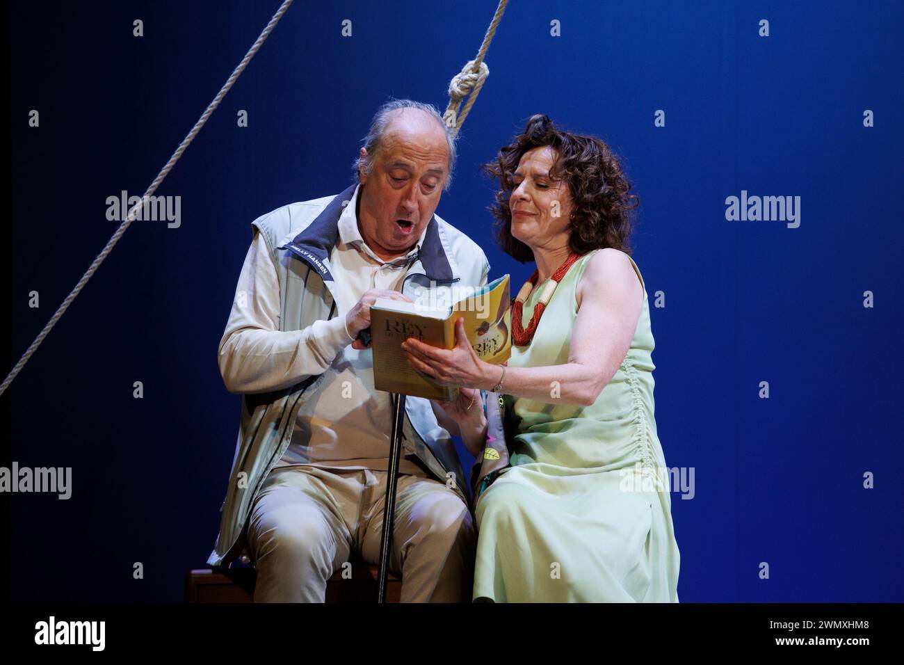 Actor Ramón Fontseré and actress Pilar Sáenz during the performance of ...