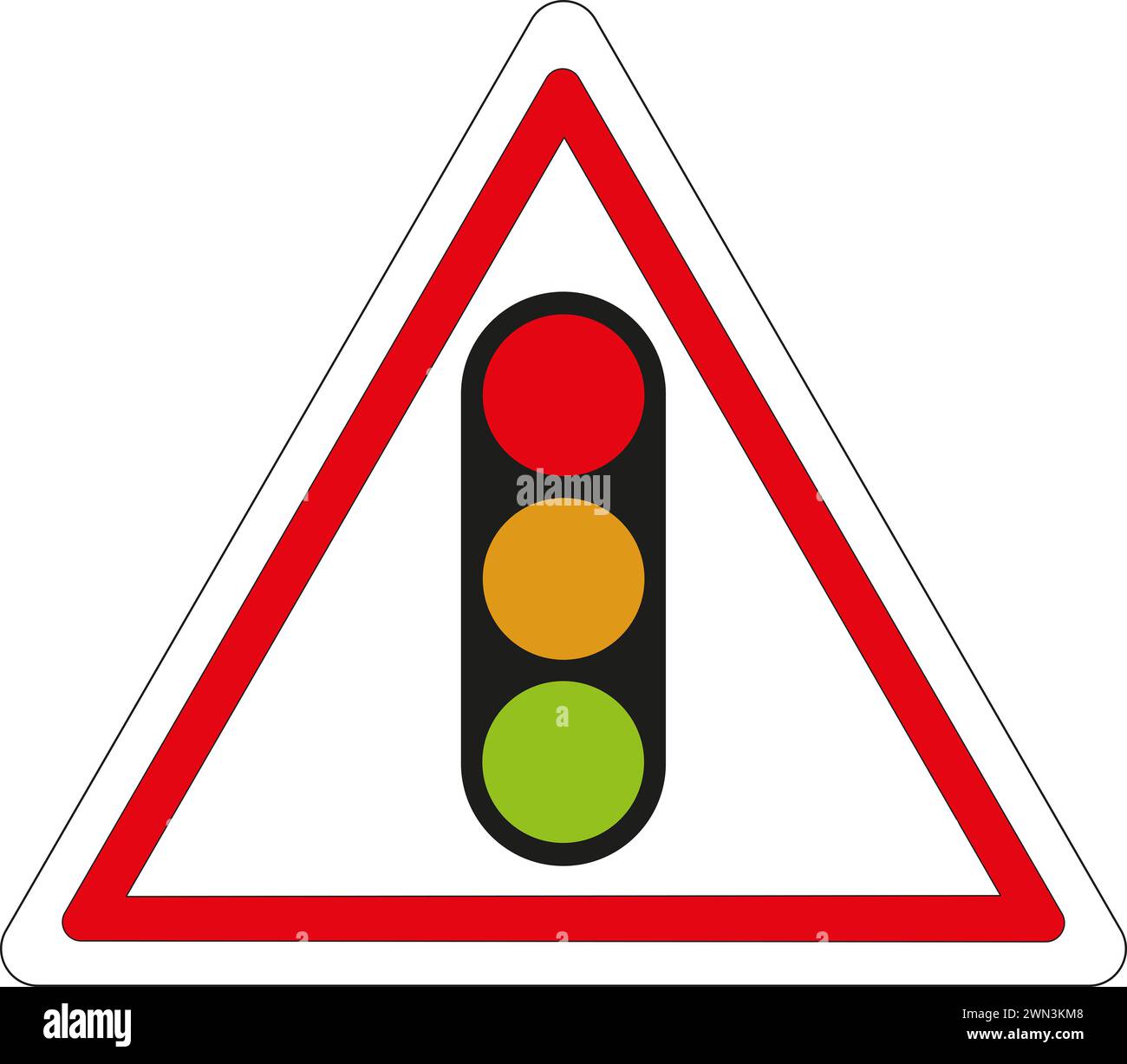 Warning sign for traffic lights Banque de photographies et d’images à ...