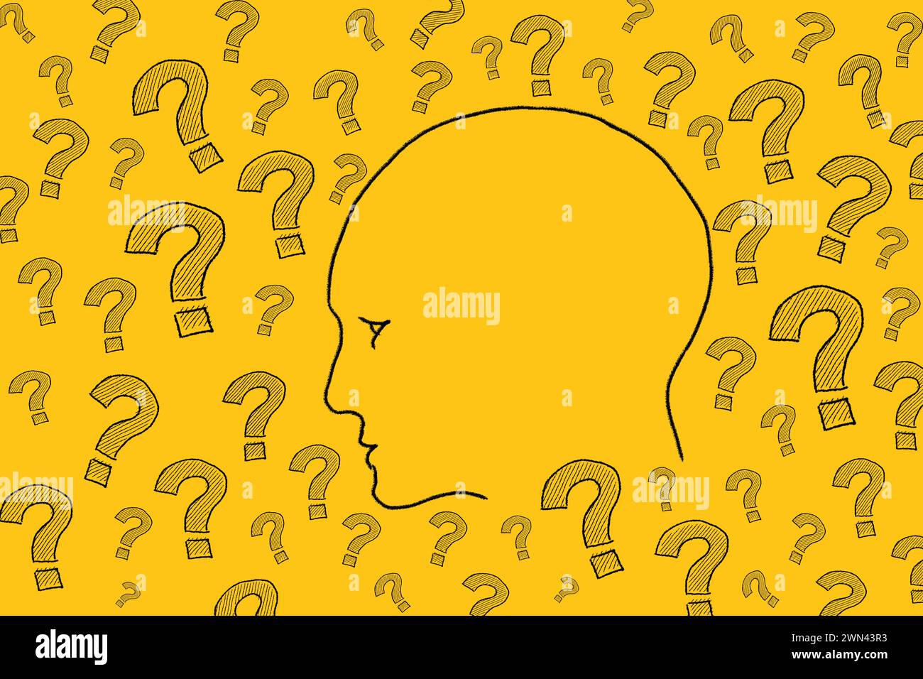 Human face question mark illustration Banque de photographies et d ...