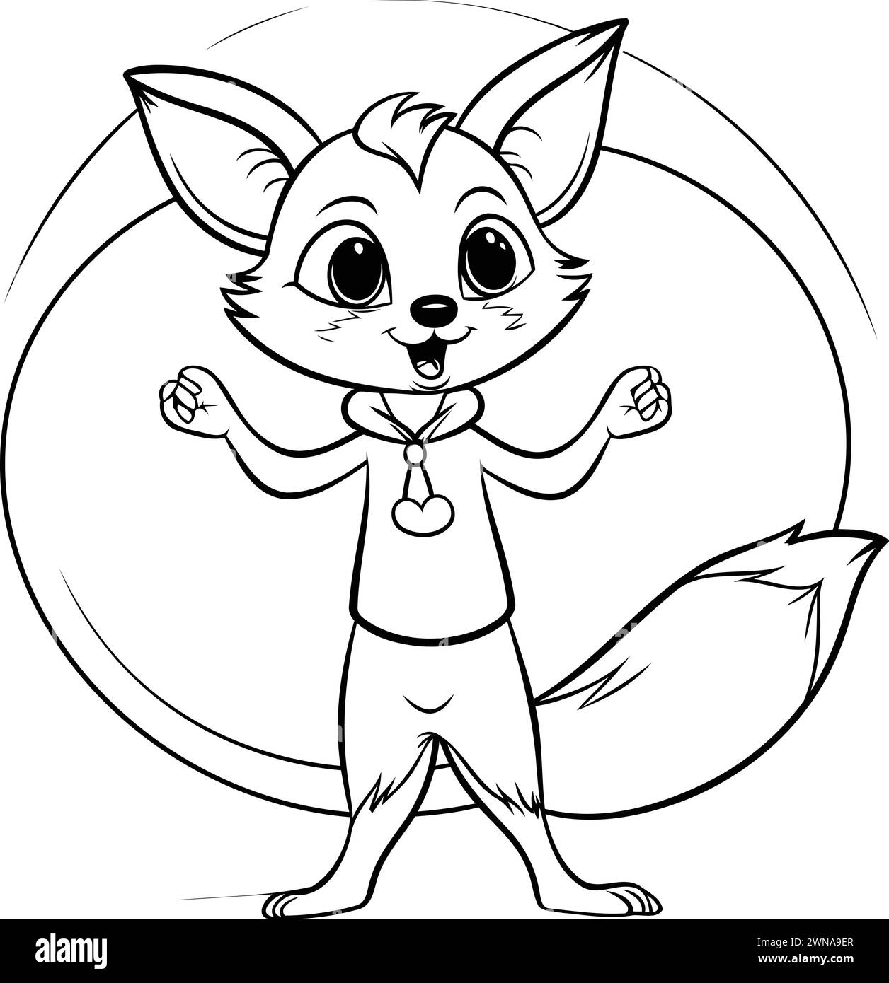 Livre de coloriage renard dessin animé Banque d'images vectorielles - Alamy