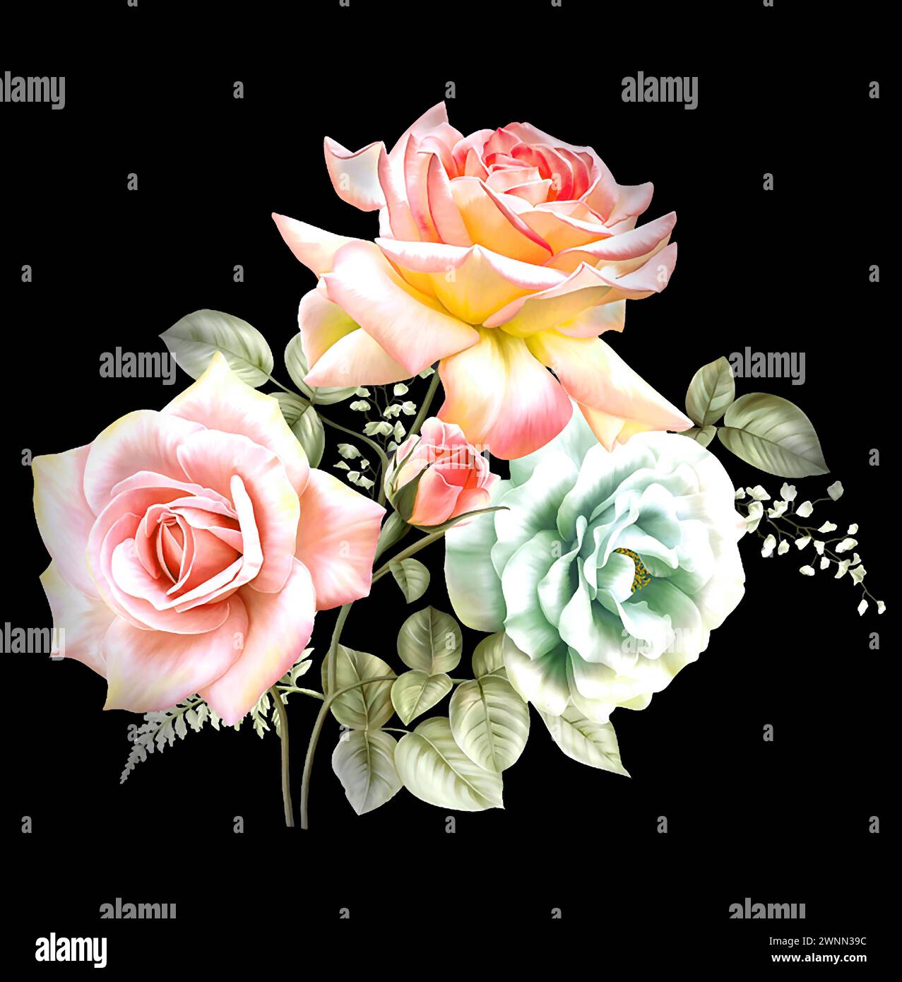 Flower aquarelle Banque d'images vectorielles - Alamy