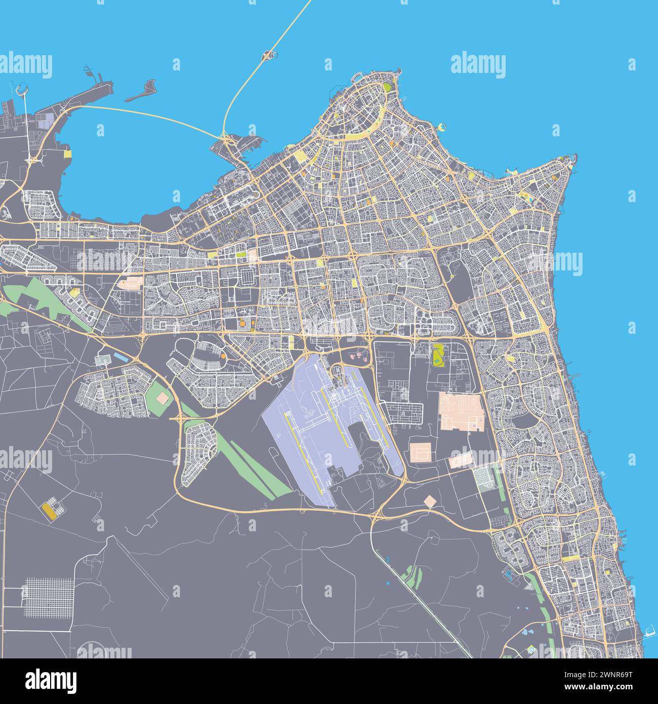 Map of kuwait city Banque de photographies et d’images à haute ...