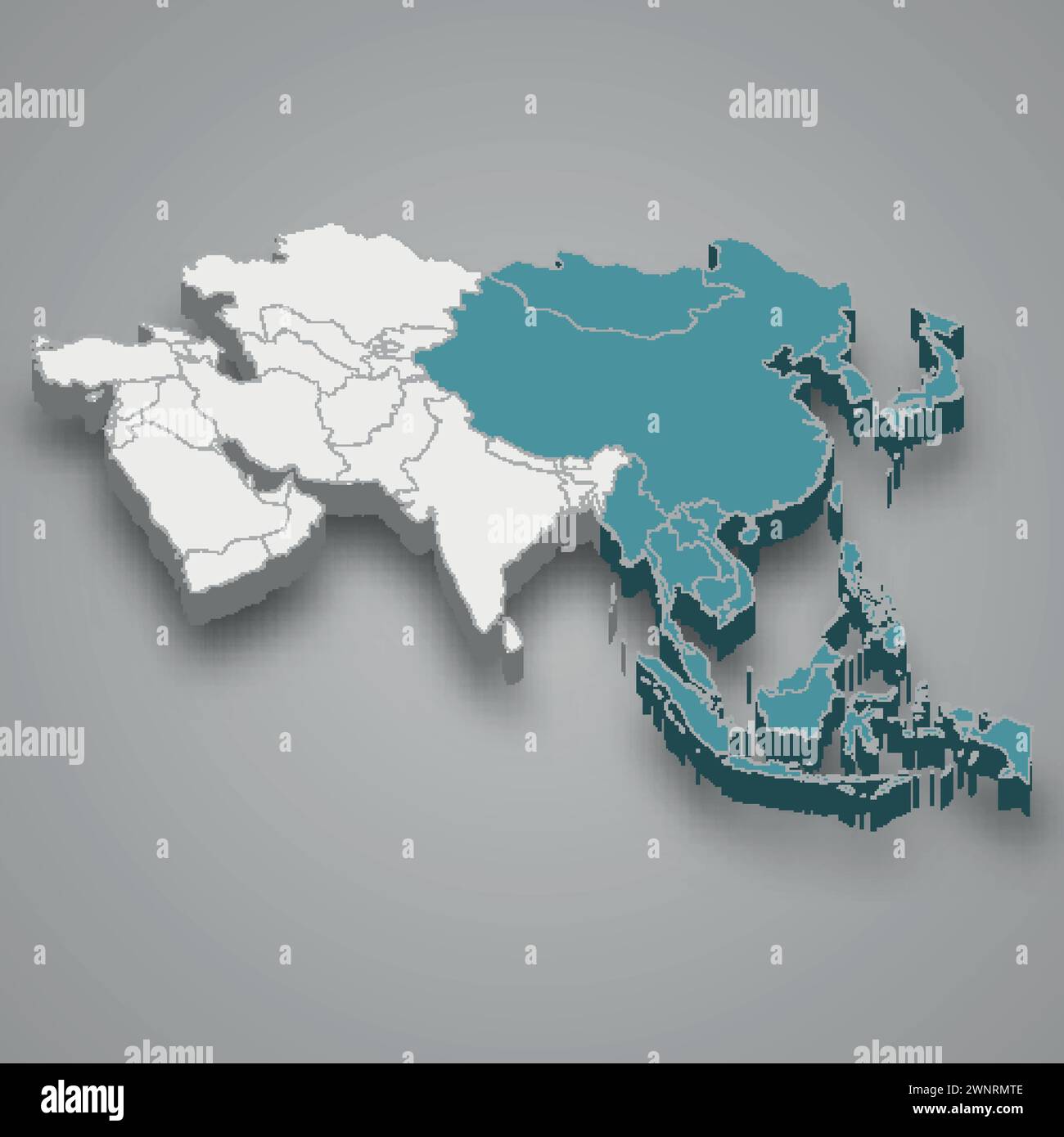 Carte asie et l'extreme orient Banque d'images vectorielles - Alamy