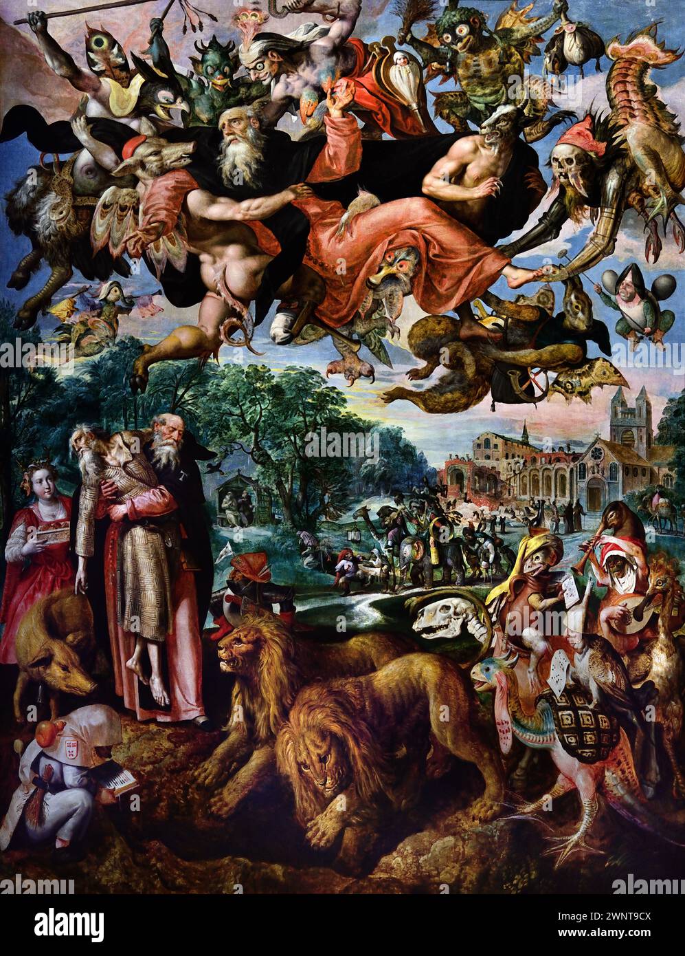 La tentation de Saint Antoine le Grand 1594 par Maerten de vos 1532 ...