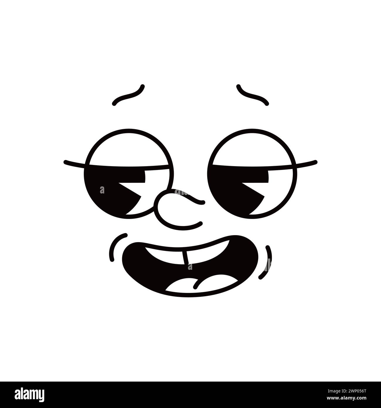 Dessin animé Growvie comique face emoji. Visage de personnage mignon d ...