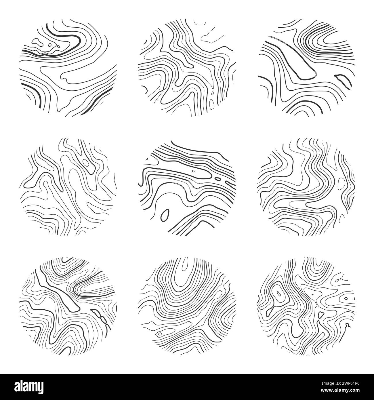 Carte topographique avec lignes de contour. Grille de terrain ...