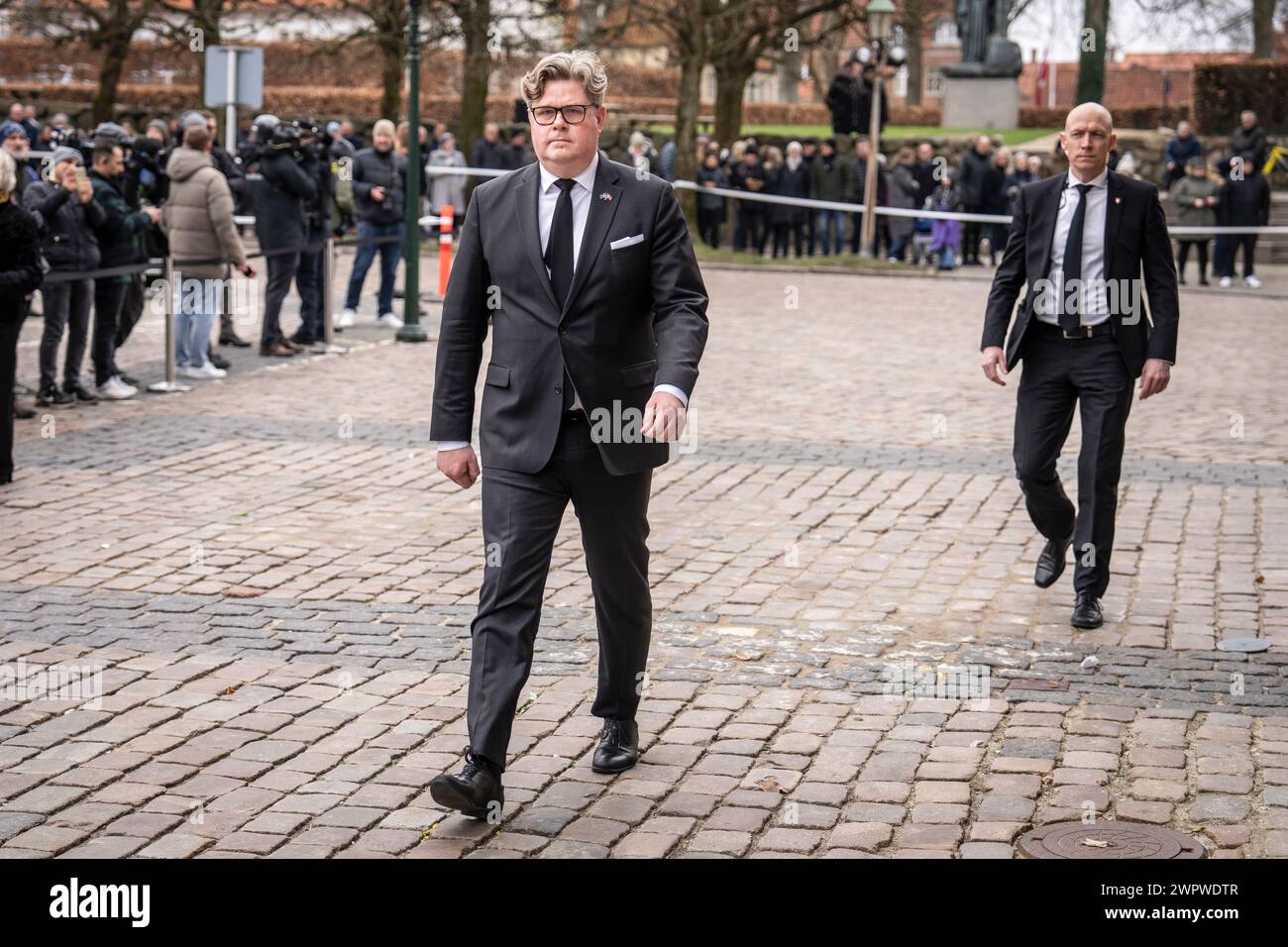 Gunnar Strömmer, ministre suédois de la Justice de Suède arrive à Soren ...