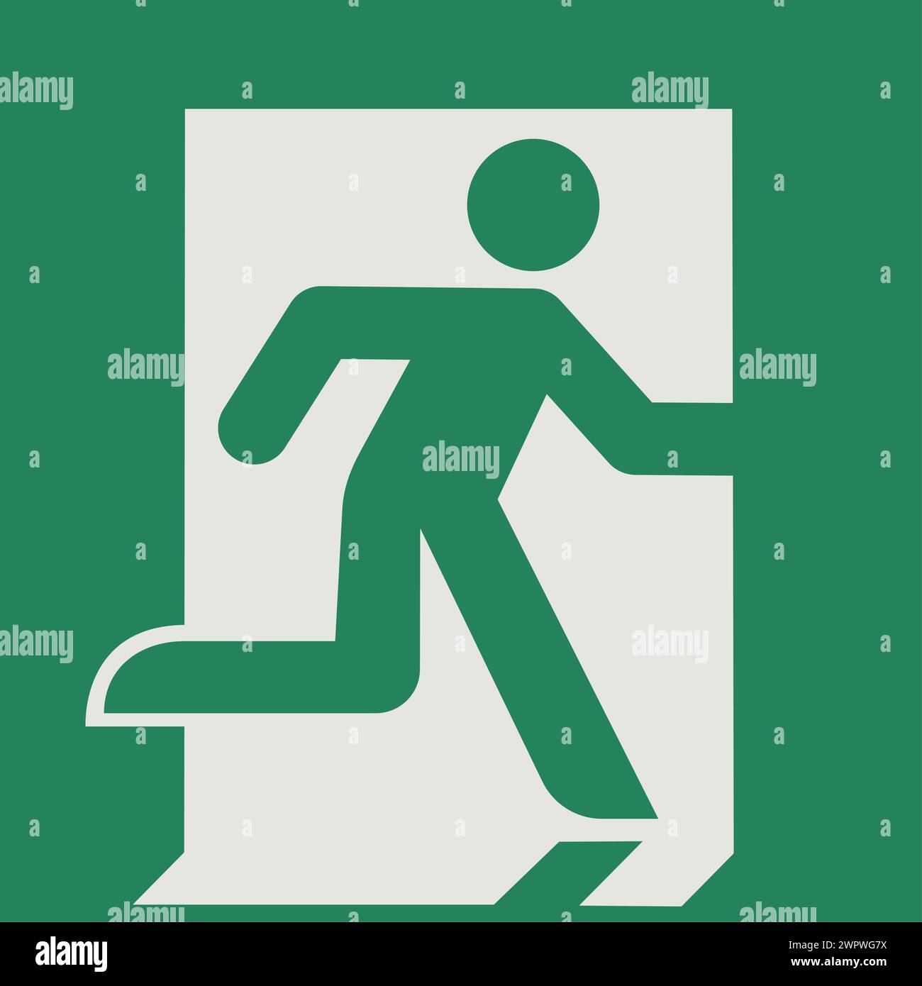 PICTOGRAMME DE SIGNALISATION DE SÉCURITÉ, SORTIE DE SECOURS (À DROITE ...