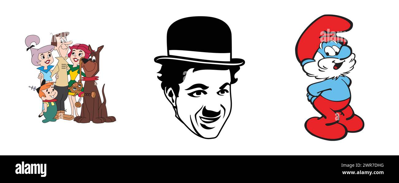 Charlie chaplin portrait logo Banque d'images vectorielles - Alamy