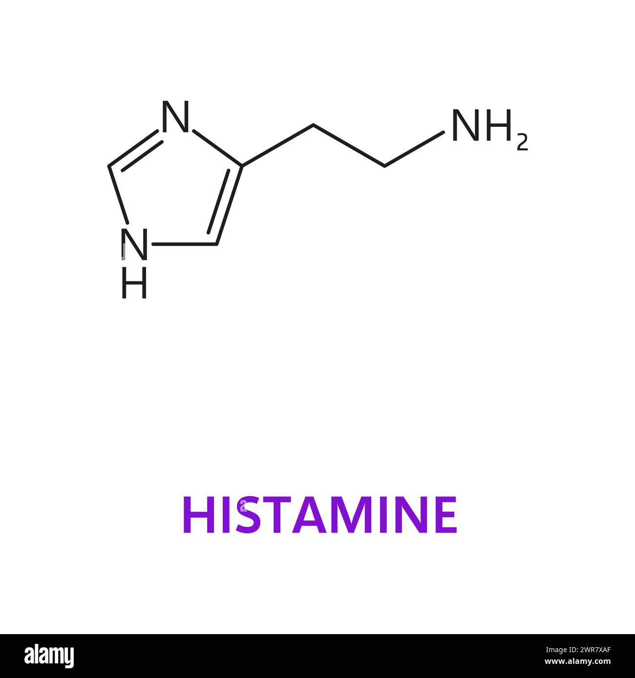 Neurotransmetteur, formule chimique de l'histamine et molécule ...