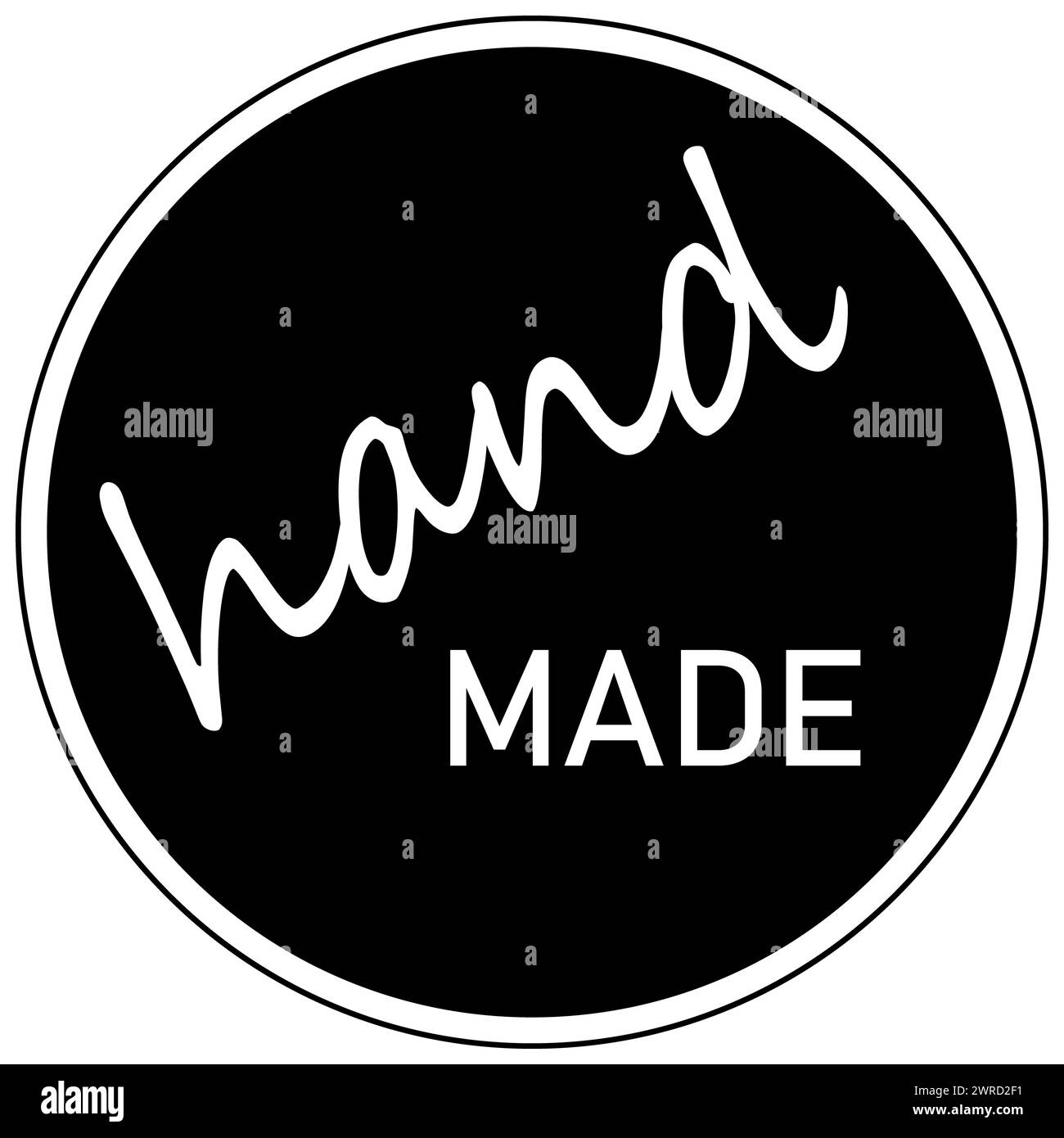 Logo fait à la main Banque d'images noir et blanc - Alamy