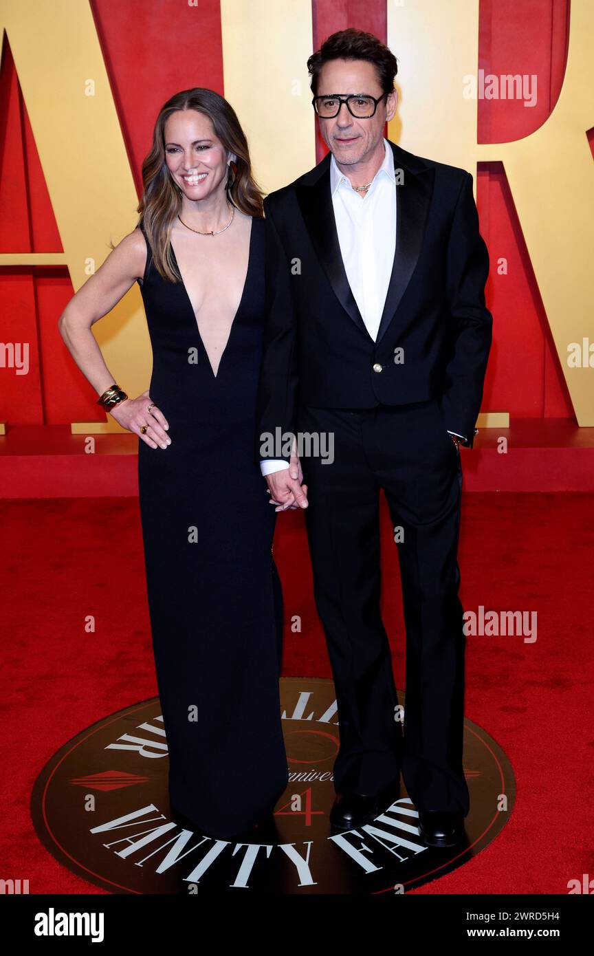 Susan Downey mit Ehemann Robert Downey Jr. BEI der Vanity Fair Oscar ...