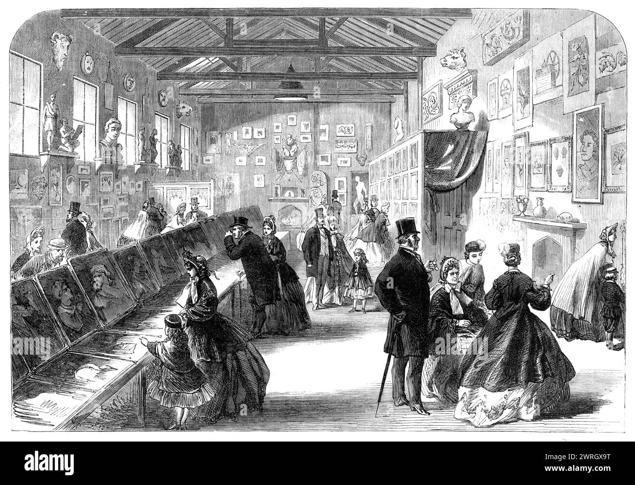 Exposition de la Lincoln School of Art, 1864. '...l'intérieur de la ...