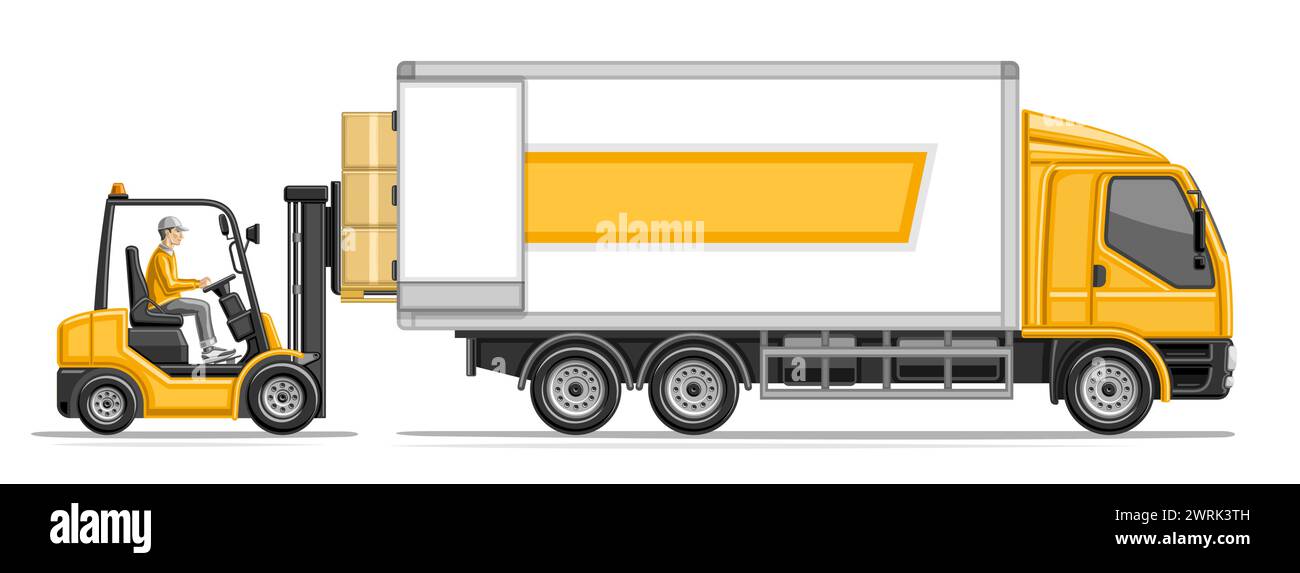 Camion camion colis postaux Banque d'images vectorielles - Alamy