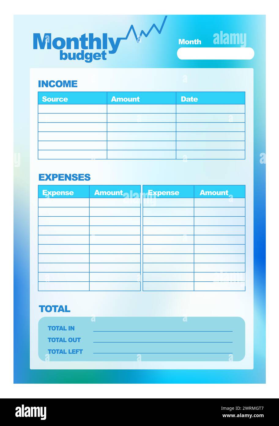 Budget mensuel Banque d'images vectorielles - Alamy