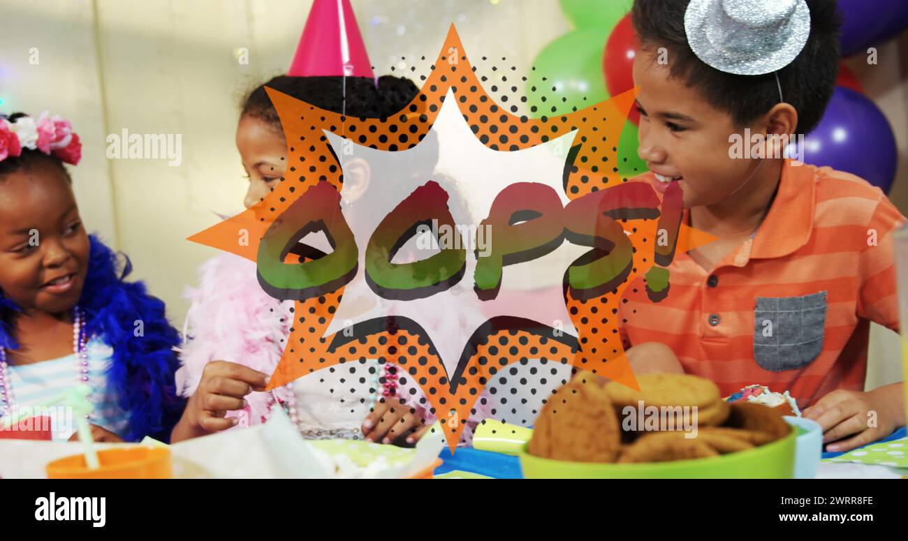 Kids birthday party illustrated Banque de photographies et d’images à ...