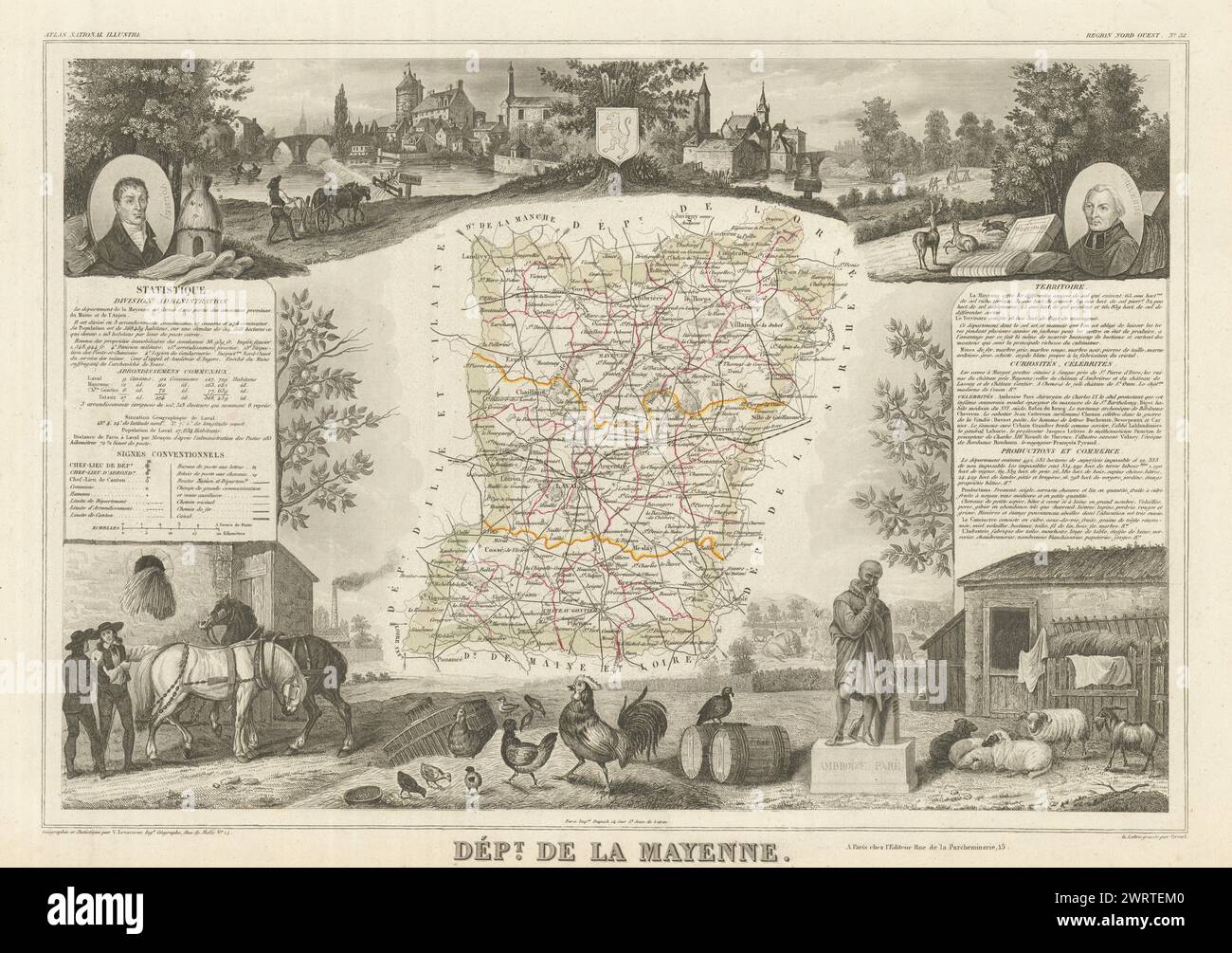 Mayenne map Banque de photographies et d’images à haute résolution - Alamy