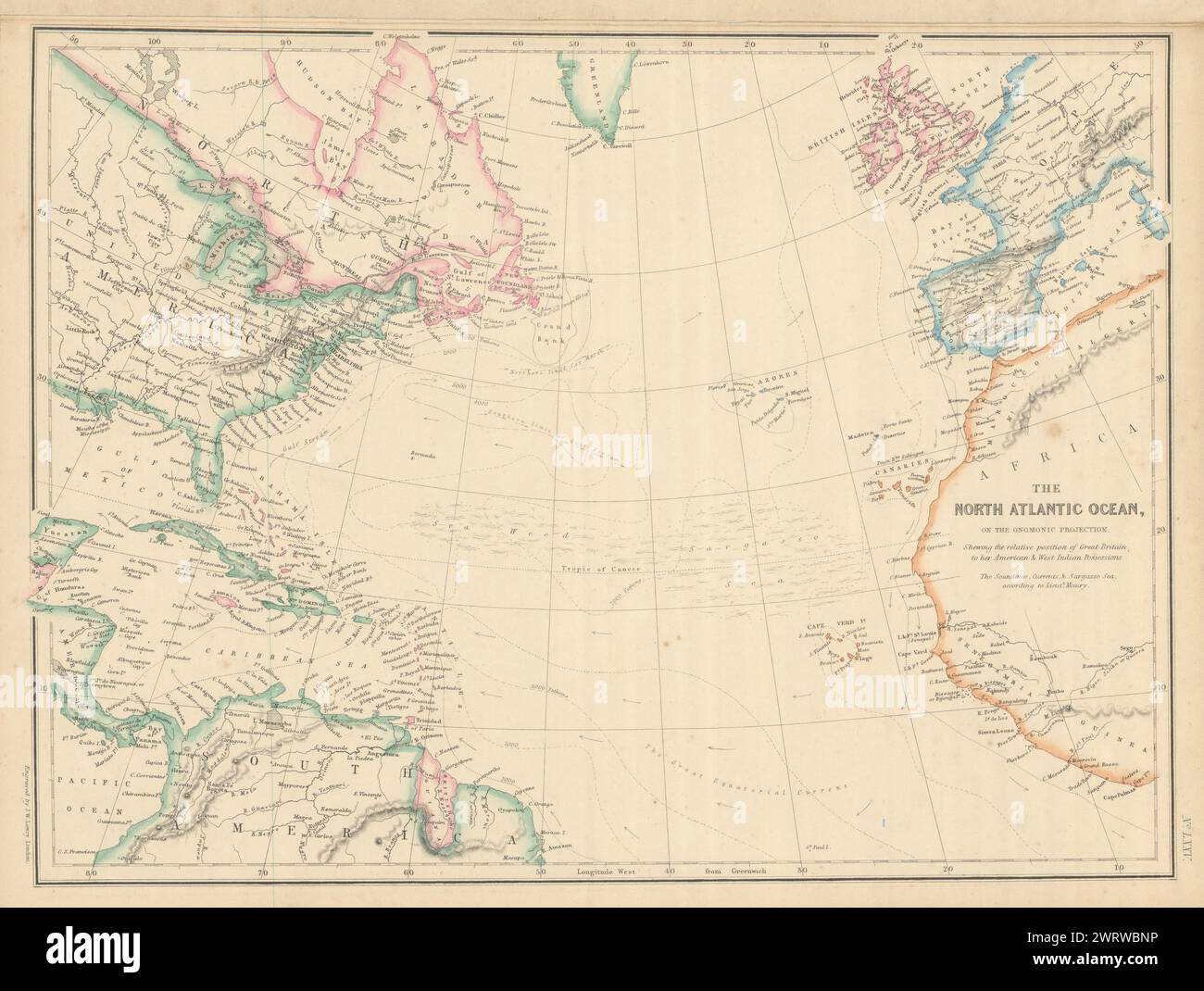 Sargasso sea map Banque de photographies et d’images à haute résolution ...