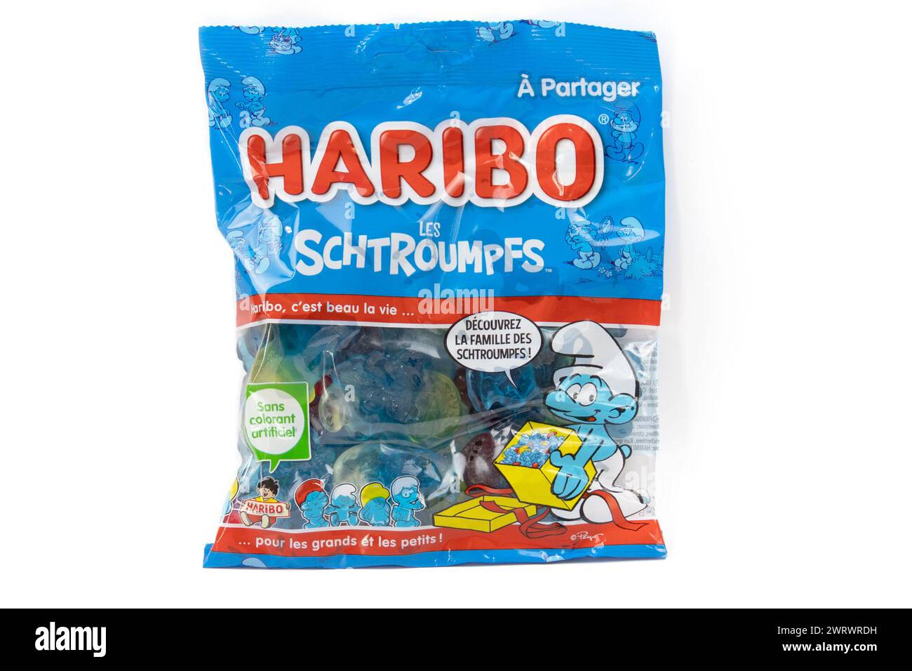 Paquet de haribo les schtroumpfs Banque de photographies et d’images à ...