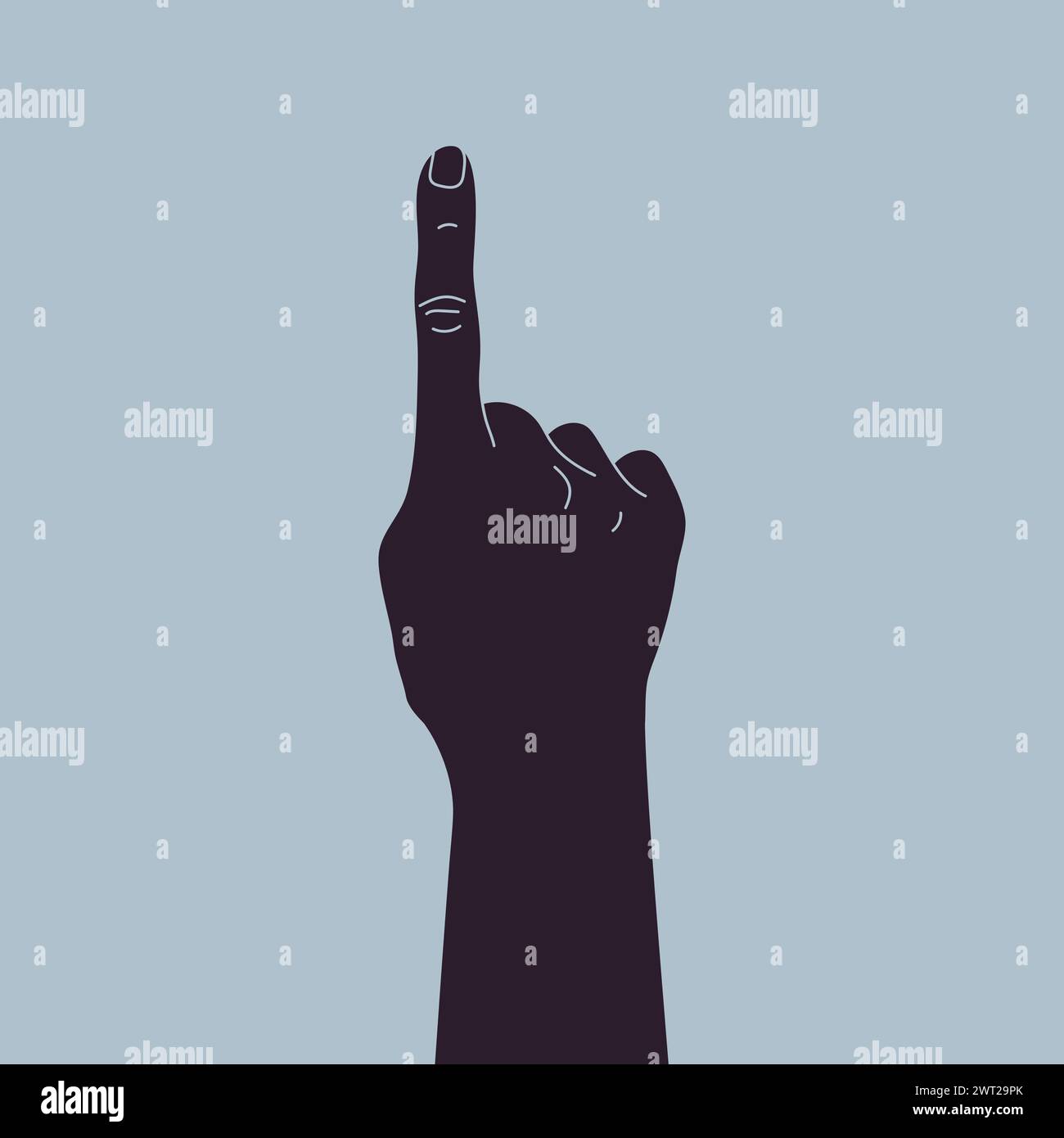 Doigt dessiné à la main Banque d'images vectorielles - Alamy